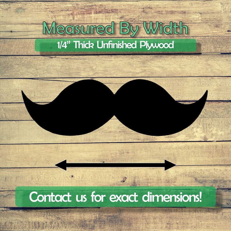 Mustache Unfinished Wood Cutout Shape - Laser Cut DIY Craft Bulk ...