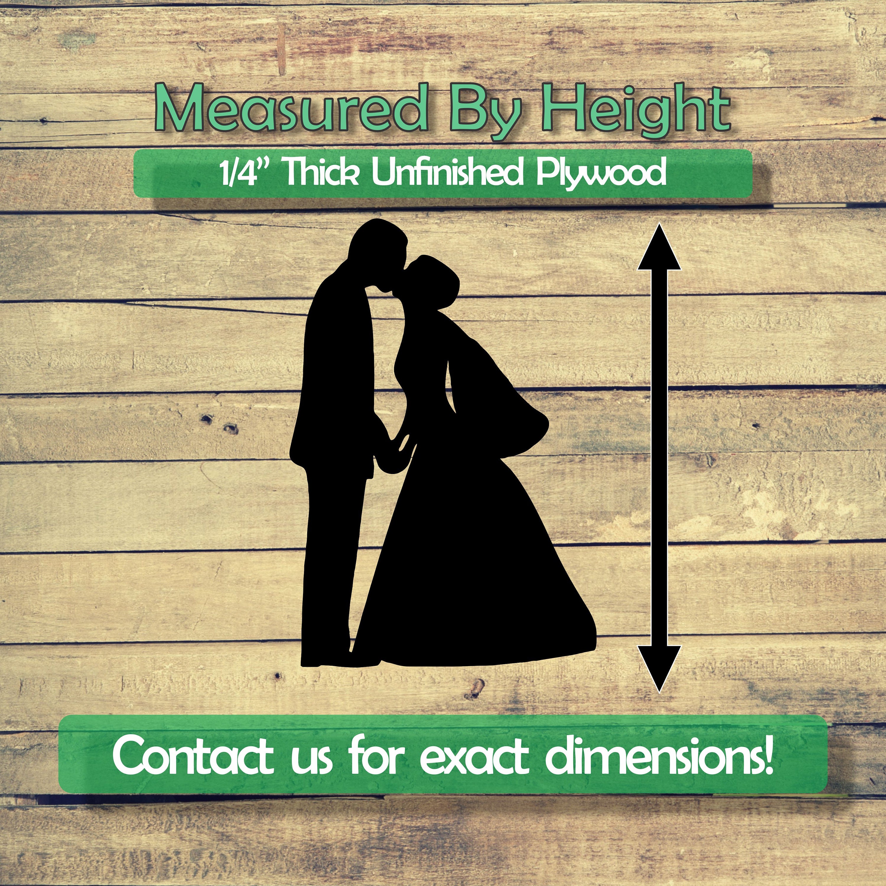 Bride Groom Wedding Unfinished Wood Cutout Shape - Laser Cut DIY Craft ...