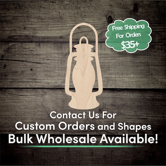 Lantern Light Unfinished Wood Cutout Shape Laser Cut DIY | Etsy