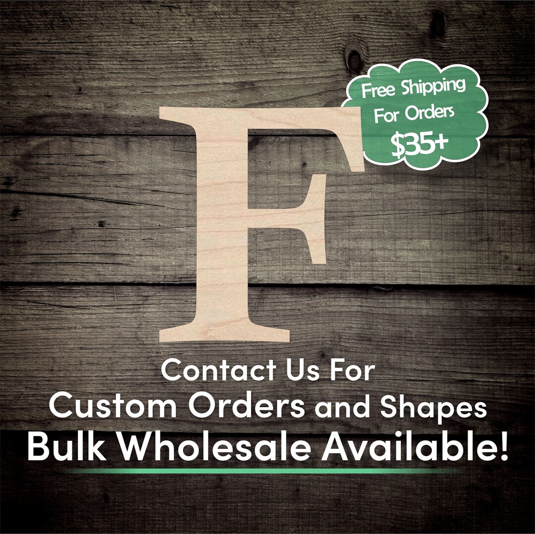 Letter F Unfinished Wood Cutout Shape - Laser Cut DIY Craft Bulk ...
