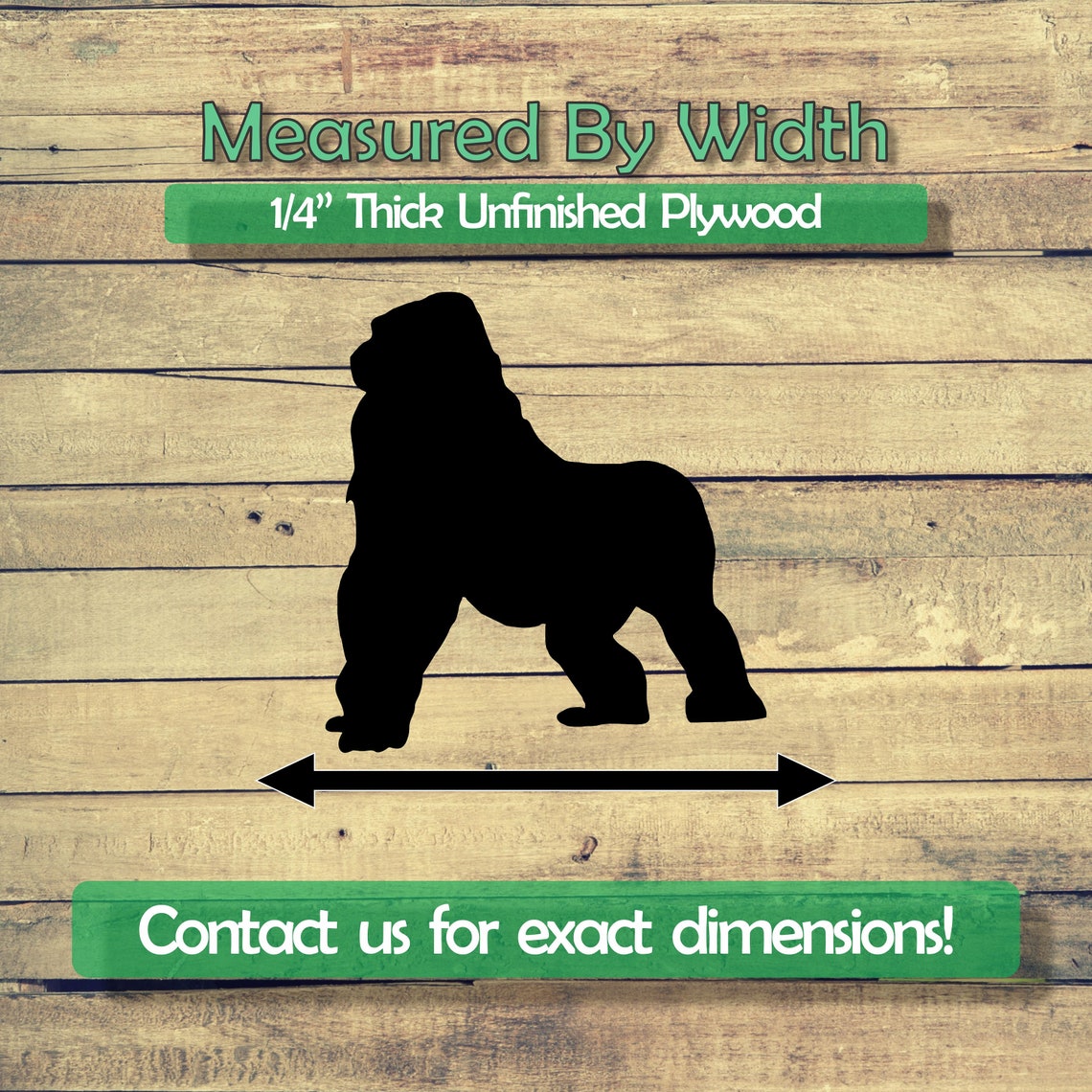 Gorilla Unfinished Wood Cutout Shape - Laser Cut DIY Craft Bulk ...