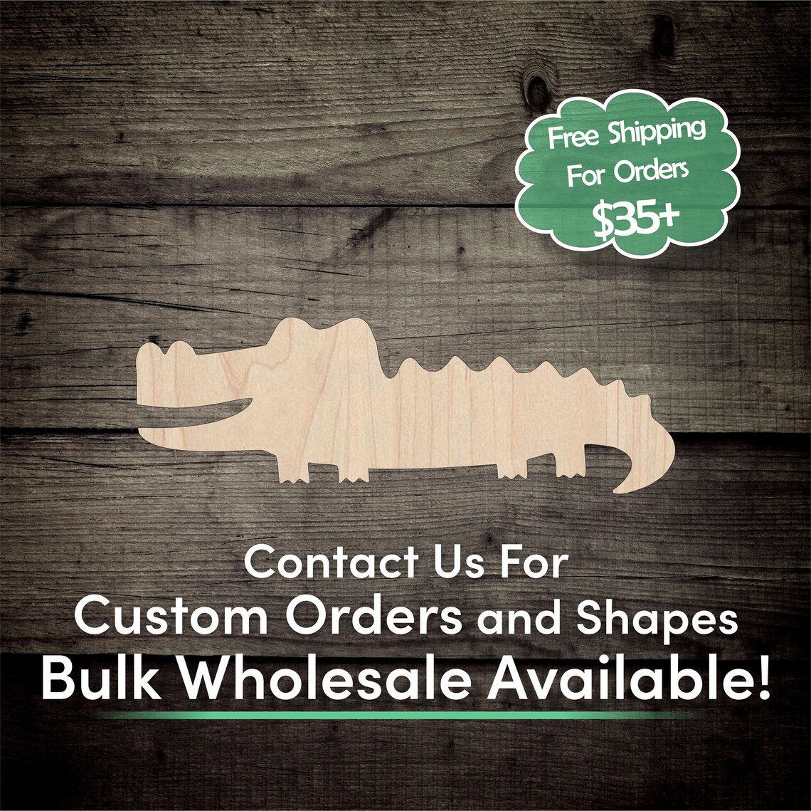 Cute Alligator Unfinished Wood Cutout Shape Laser Cut DIY | Etsy