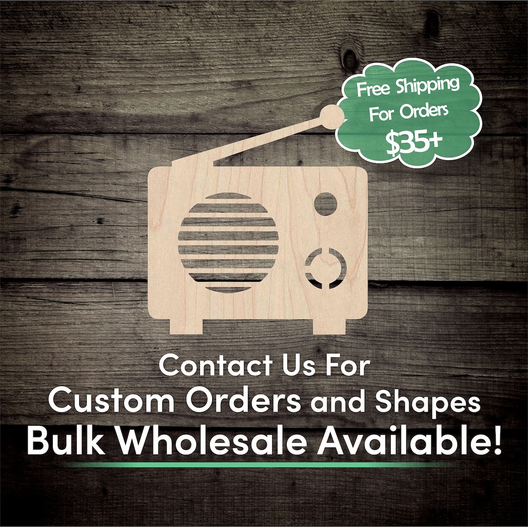 Vintage Radio Unfinished Wood Cutout Shape - Laser Cut DIY Craft Bulk ...