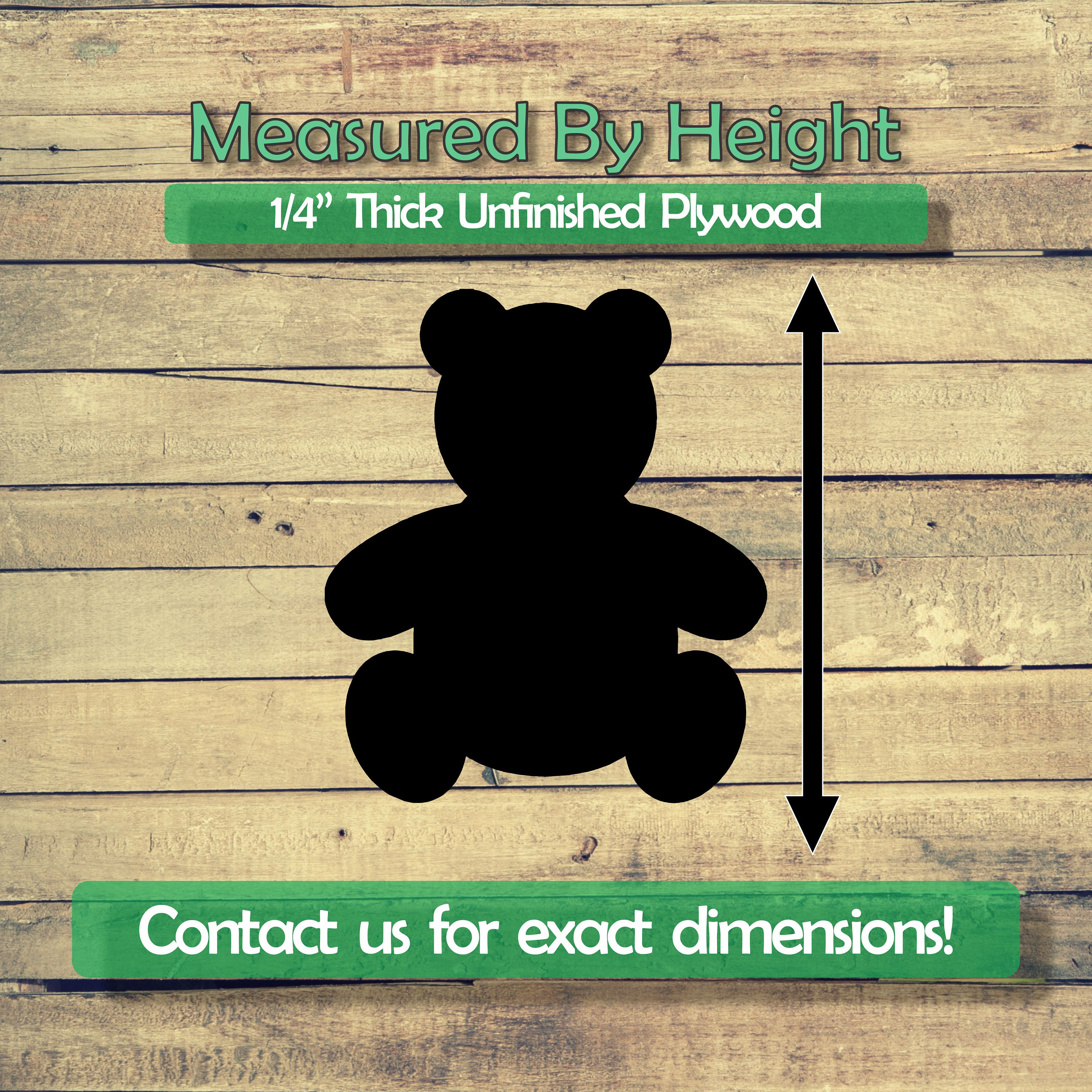 Teddy Bear Unfinished Wood Cutout Shape Laser Cut DIY Craft - Etsy