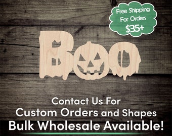Boo Word Unfinished Wood Cutout Shapes Laser Cut DIY Craft - Etsy