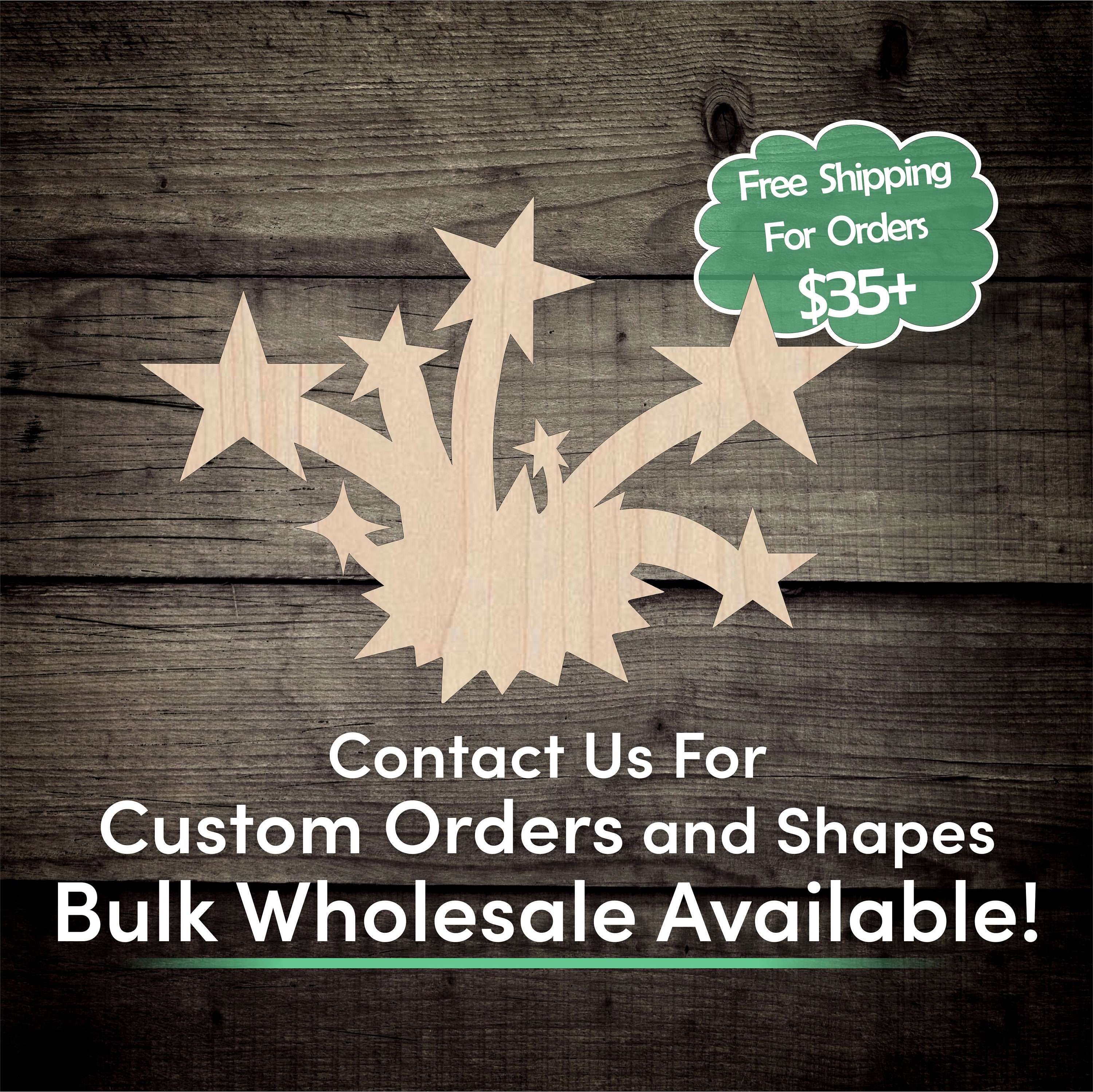 Firework Unfinished Wood Cutout Shape Laser Cut DIY Craft | Etsy