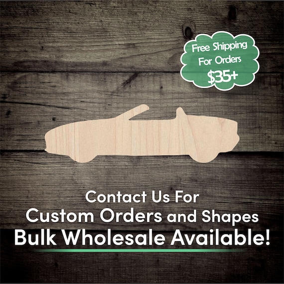 Convertible Car Unfinished Wood Cutout Shape Laser Cut DIY | Etsy