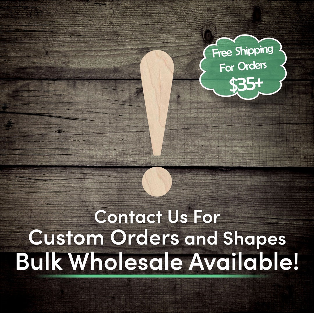 Exclamation Point Mark Unfinished Wood Cutout Shape - Laser Cut DIY ...