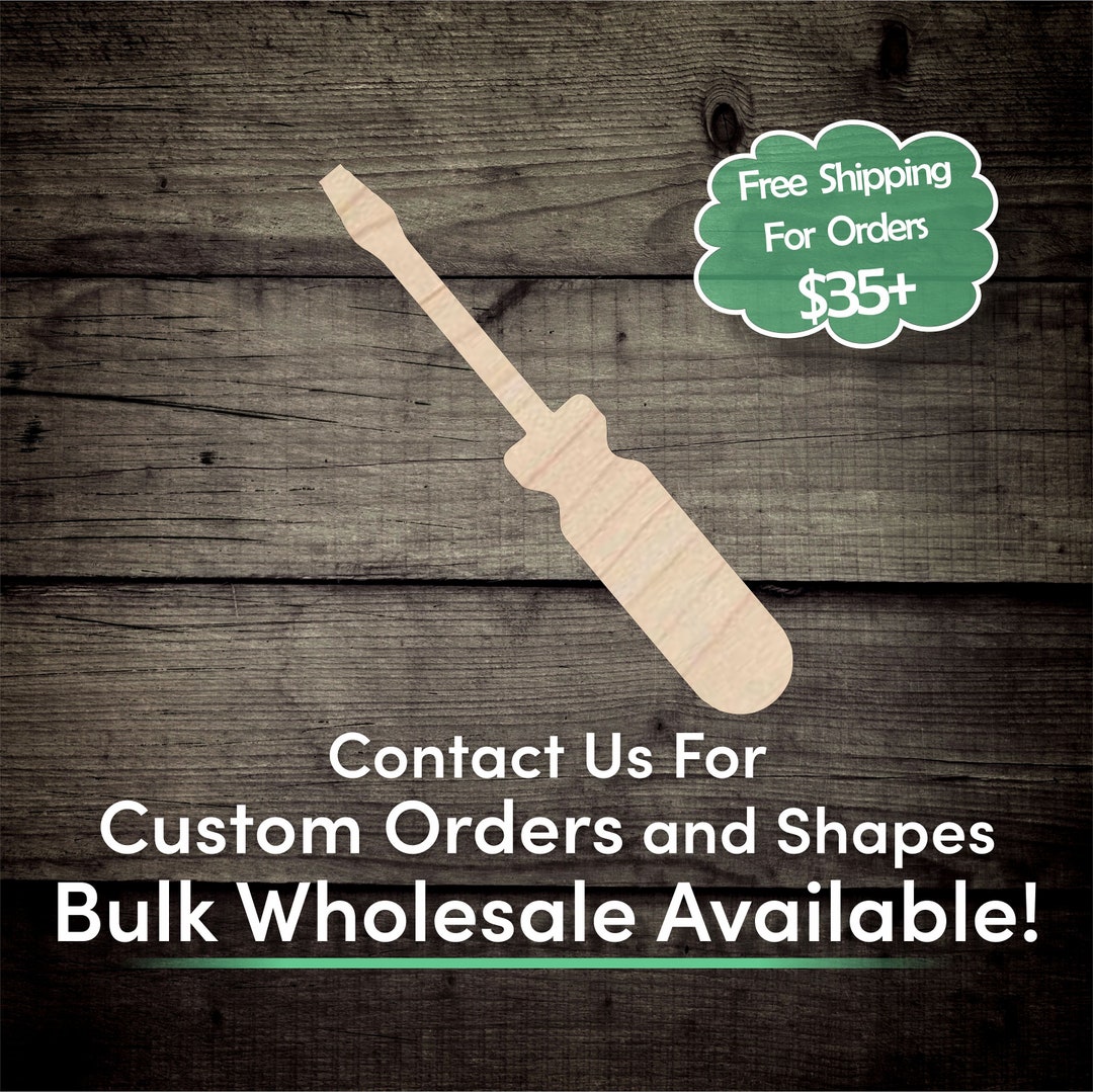 Screwdriver Unfinished Wood Cutout Shape - Laser Cut DIY Craft Bulk ...