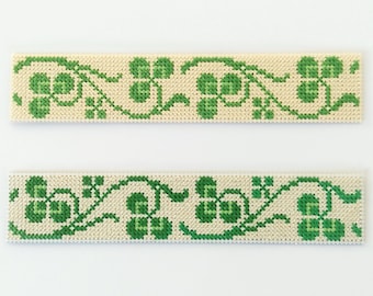 Ivy Cross Stitch Bookmark PDF, Green Leaves Vine Border Digital Pattern - Etsy