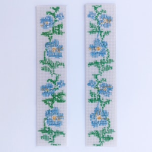 Forget-me-nots Cross Stitch Bookmark PDF, Blue Flowers Border Digital ...
