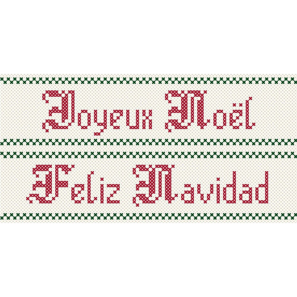 Merry Christmas Cross Stitch Bookmark Holly Joyeux Noël - Etsy