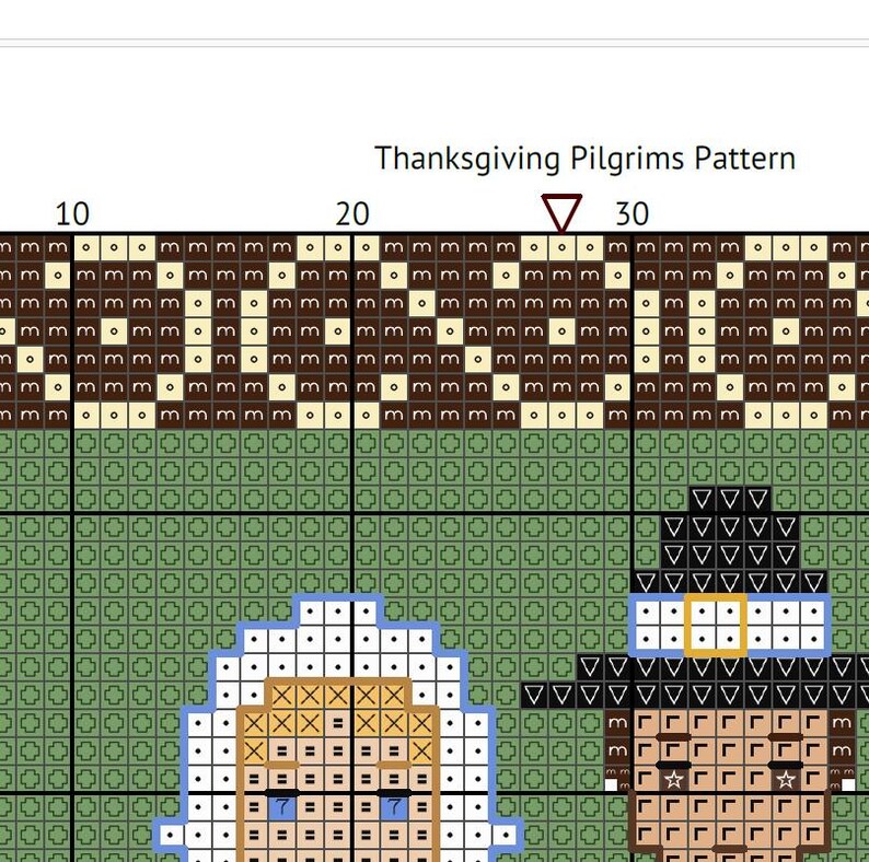 Cute Thanksgiving Pilgrims Cross Stitch Pattern (PDF) - Etsy