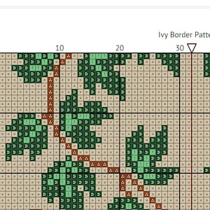 Ivy Cross Stitch Bookmark PDF, Green Leaves Vine Border Digital Pattern - Etsy