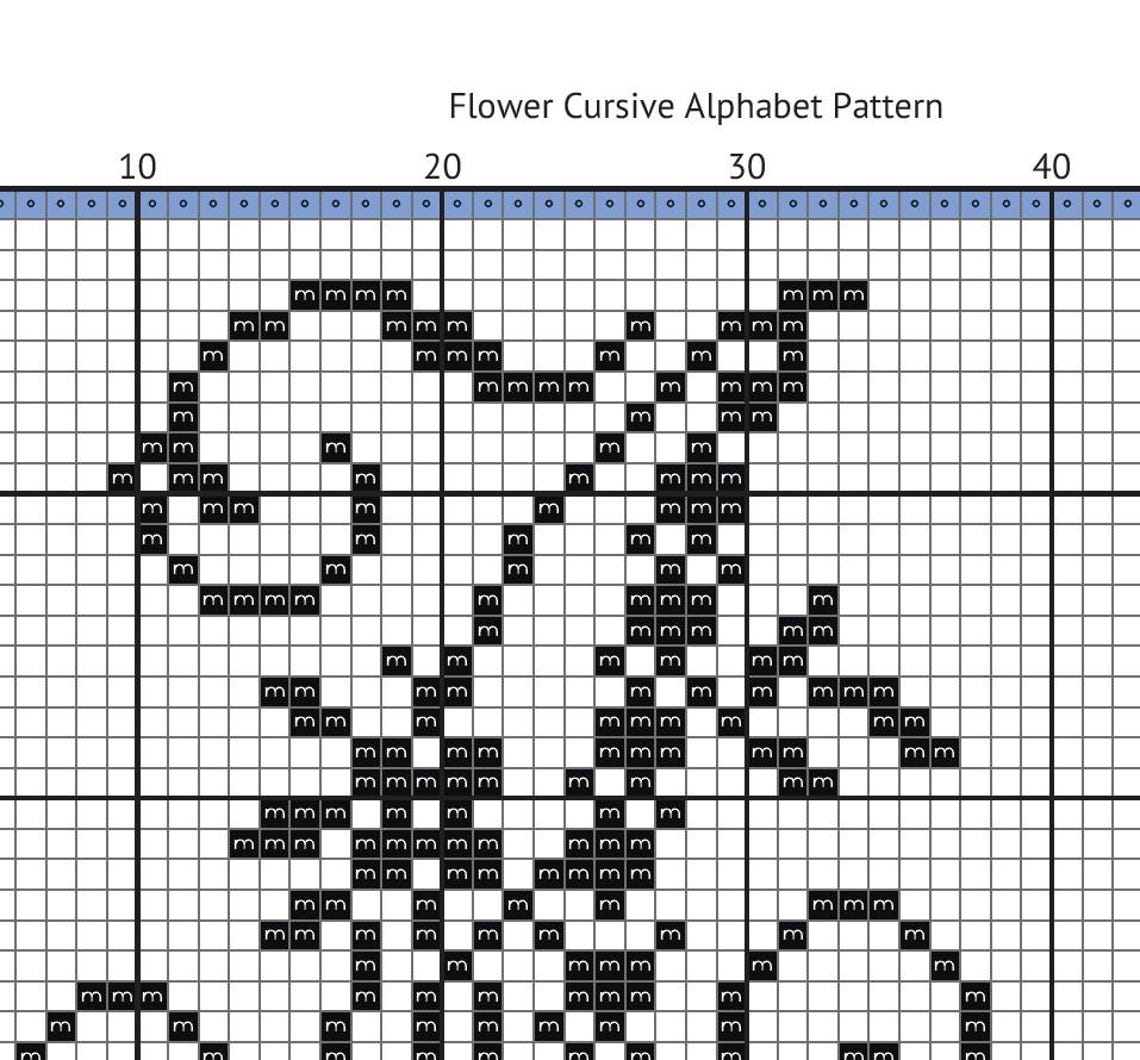 Flower Cursive Alphabet Cross Stitch Pattern, Elegant Monograms PDF - Etsy