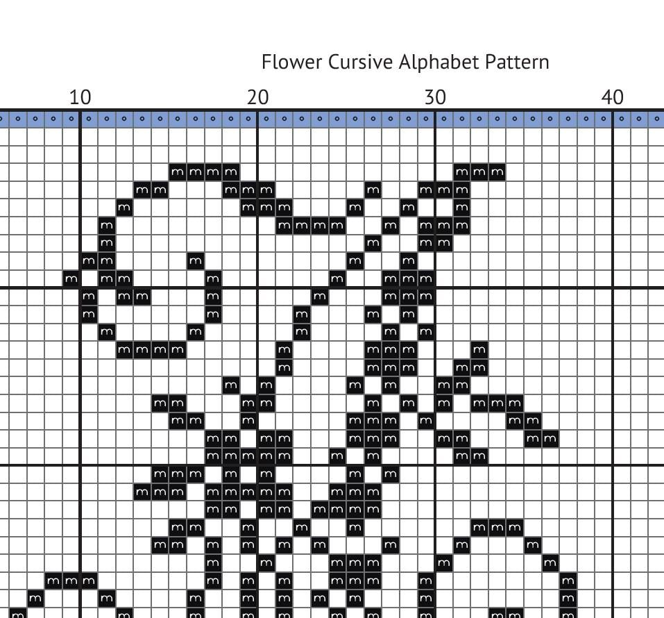 Flower Cursive Alphabet Cross Stitch Pattern, Elegant Monograms PDF - Etsy