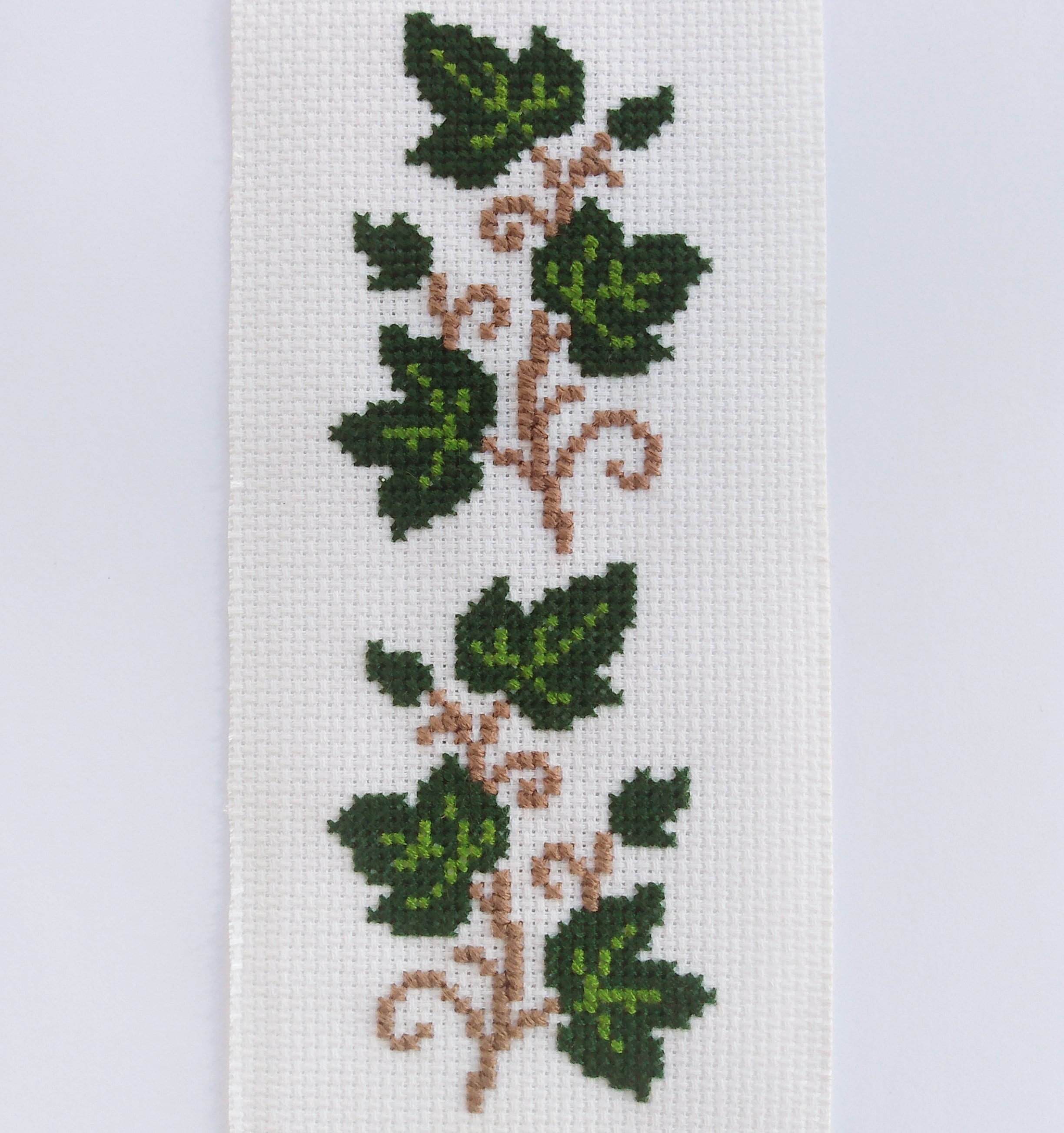 Ivy Cross Stitch Bookmark PDF, Dark Green Leaves Digital Pattern - Etsy