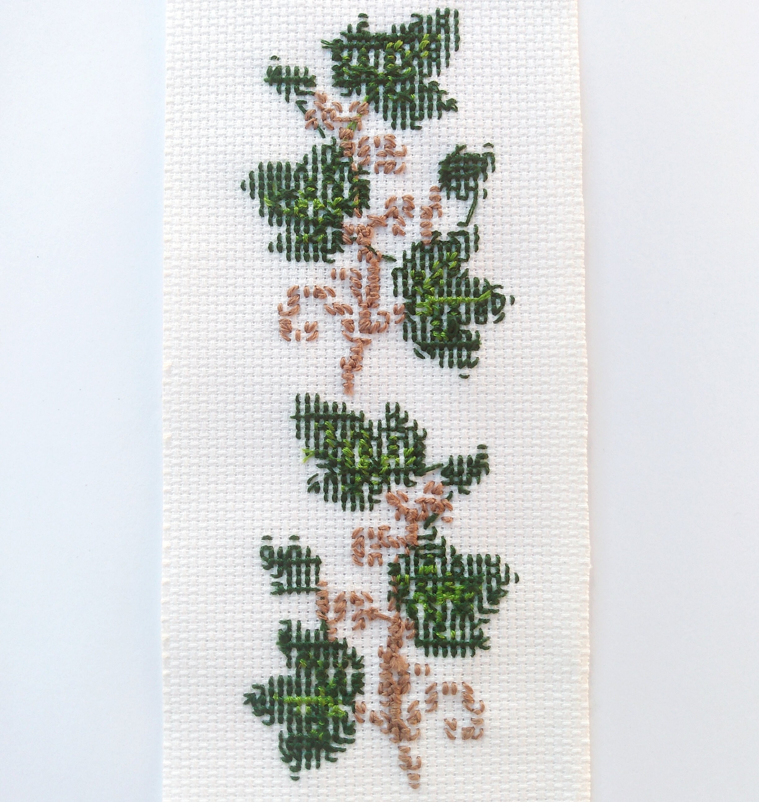 Ivy Cross Stitch Bookmark PDF, Dark Green Leaves Digital Pattern - Etsy
