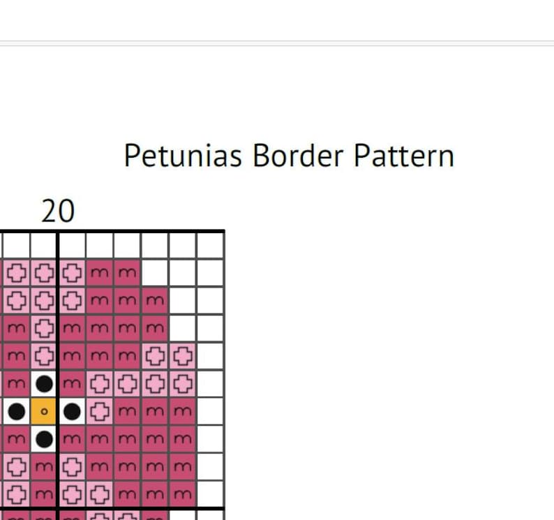 Petunias Cross Stitch Bookmark PDF, Pink Flowers Border Digital Pattern ...
