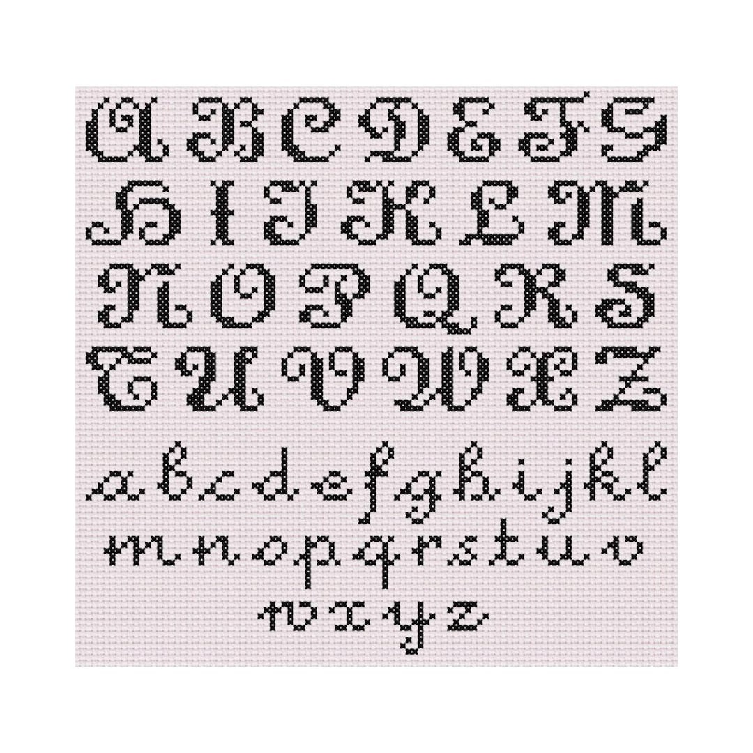 Fancy Alphabet Cross Stitch Pattern, Letters PDF - Etsy