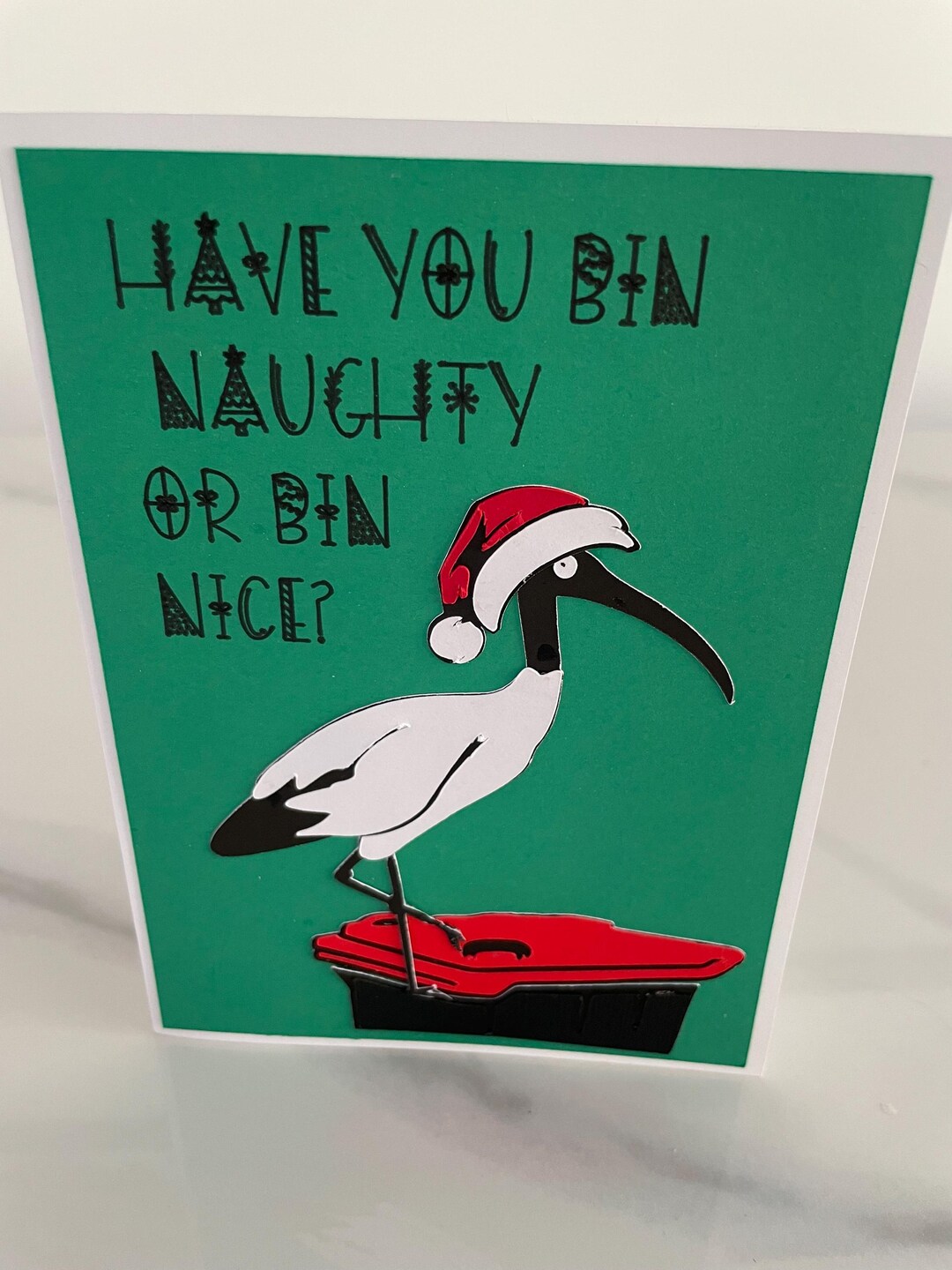 An Australian White Ibis/ Bin Chicken 3D LAYERED Fun Christmas Card - Etsy