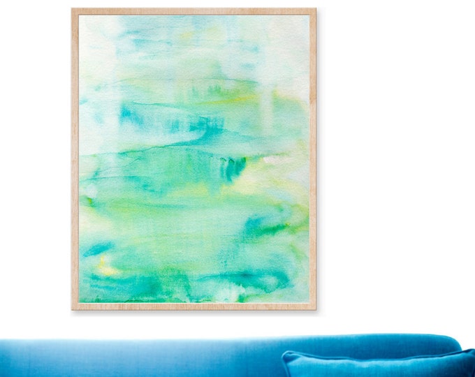 Watercolor Print, Abstract Art, Teal Abstract Watercolor, Abstract ...