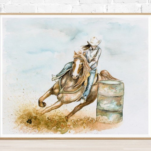 Horse Painting Barrel Racing INSTANT DIGITAL DOWNLOAD Horse - Etsy