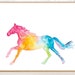 Horse Wall Art Watercolor Rainbow Colors PRINTABLE DIGITAL DOWNLOAD ...