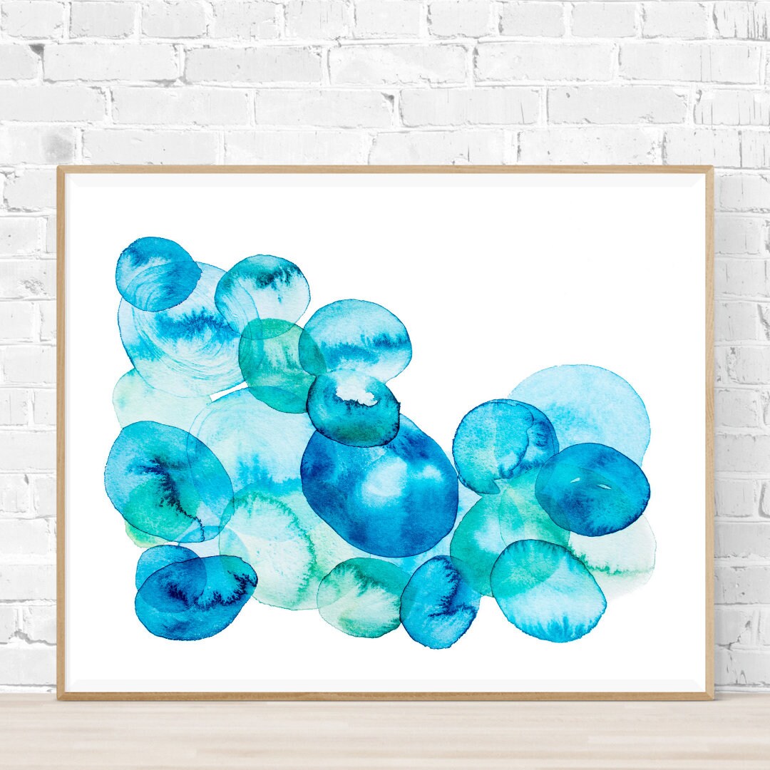 Set of 2 Blue Abstract Prints PRINTABLE DIGITAL DOWNLOAD | Etsy