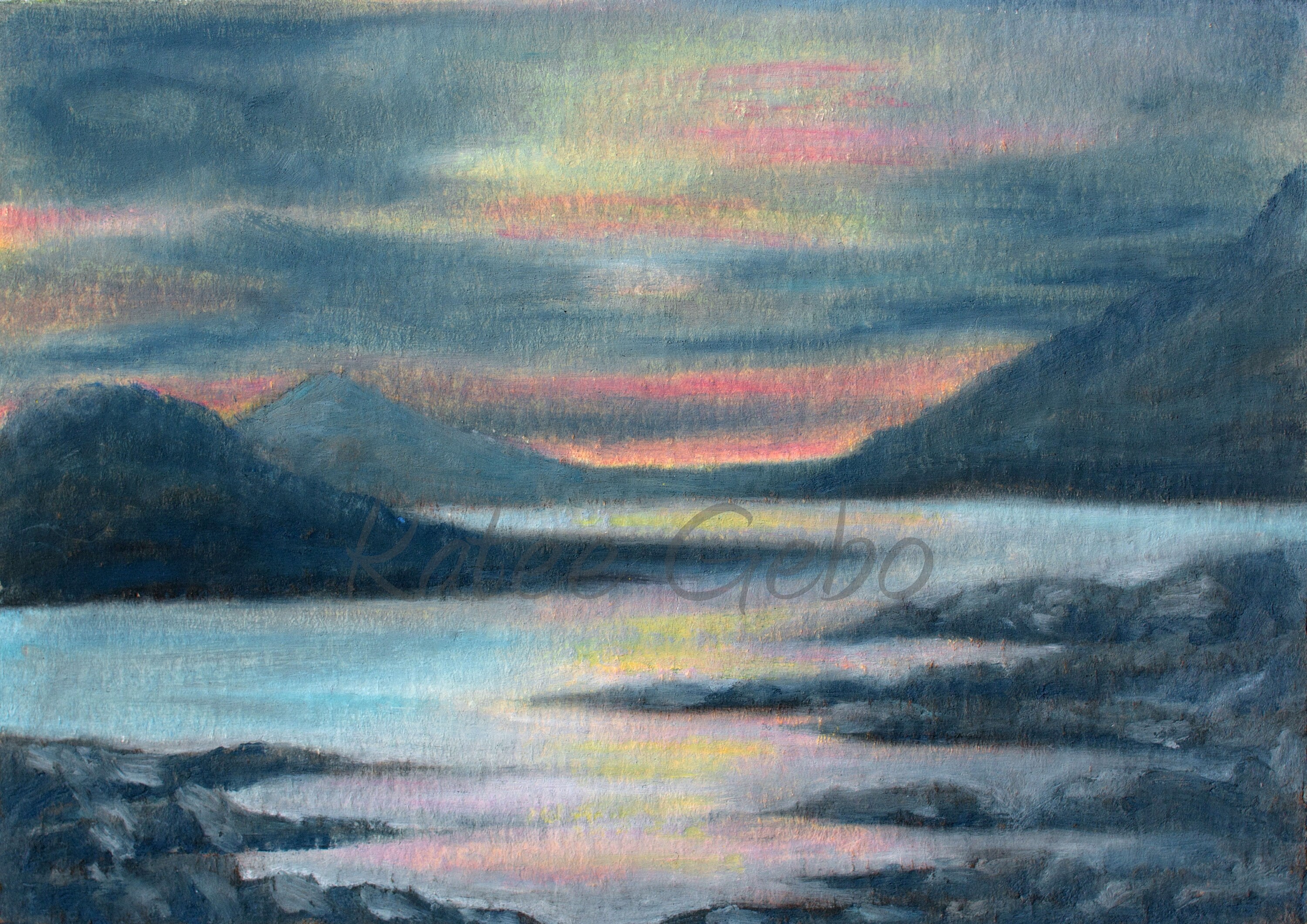 Ocean Sunset Instant PRINTABLE DIGITAL DOWNLOAD of Original | Etsy