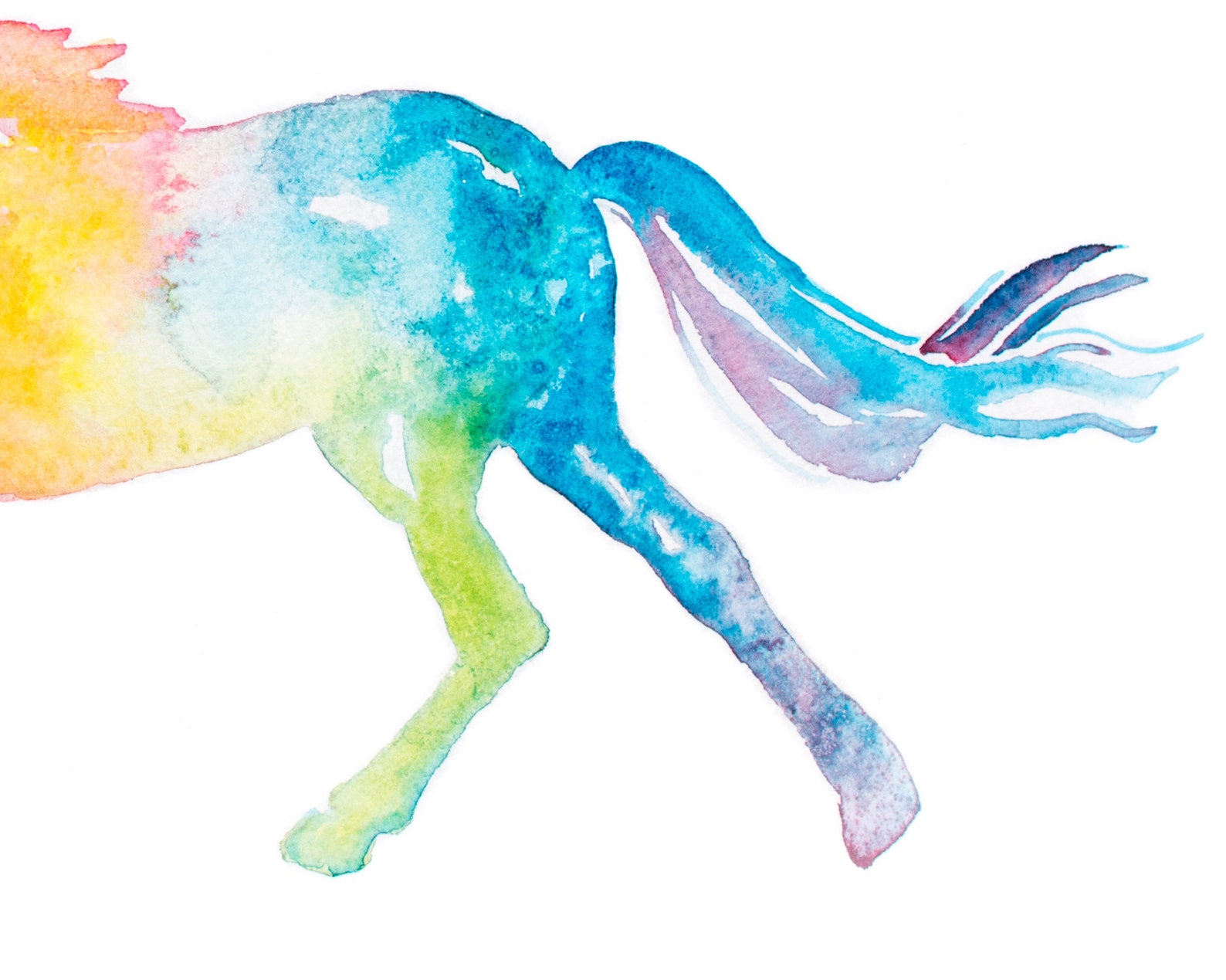 Horse Wall Art Watercolor Rainbow Colors PRINTABLE DIGITAL - Etsy