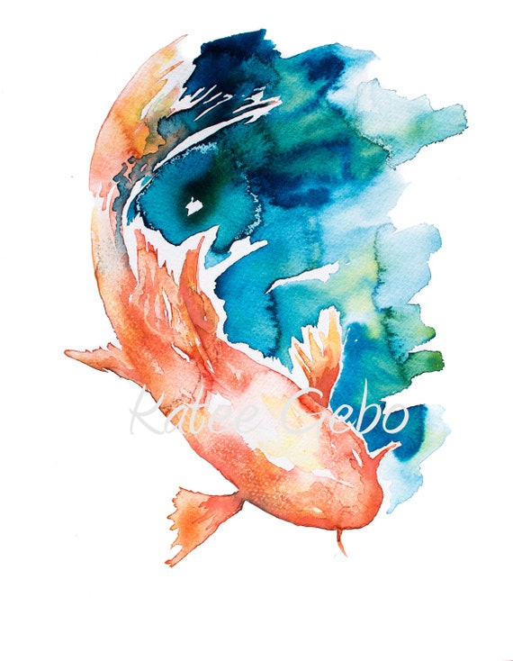 Watercolor Koi Fish