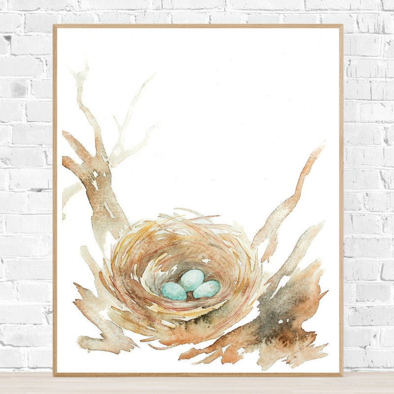 Set of 3 Bird Prints 3 Bird Paintings Robin Watercolor Wall | Etsy