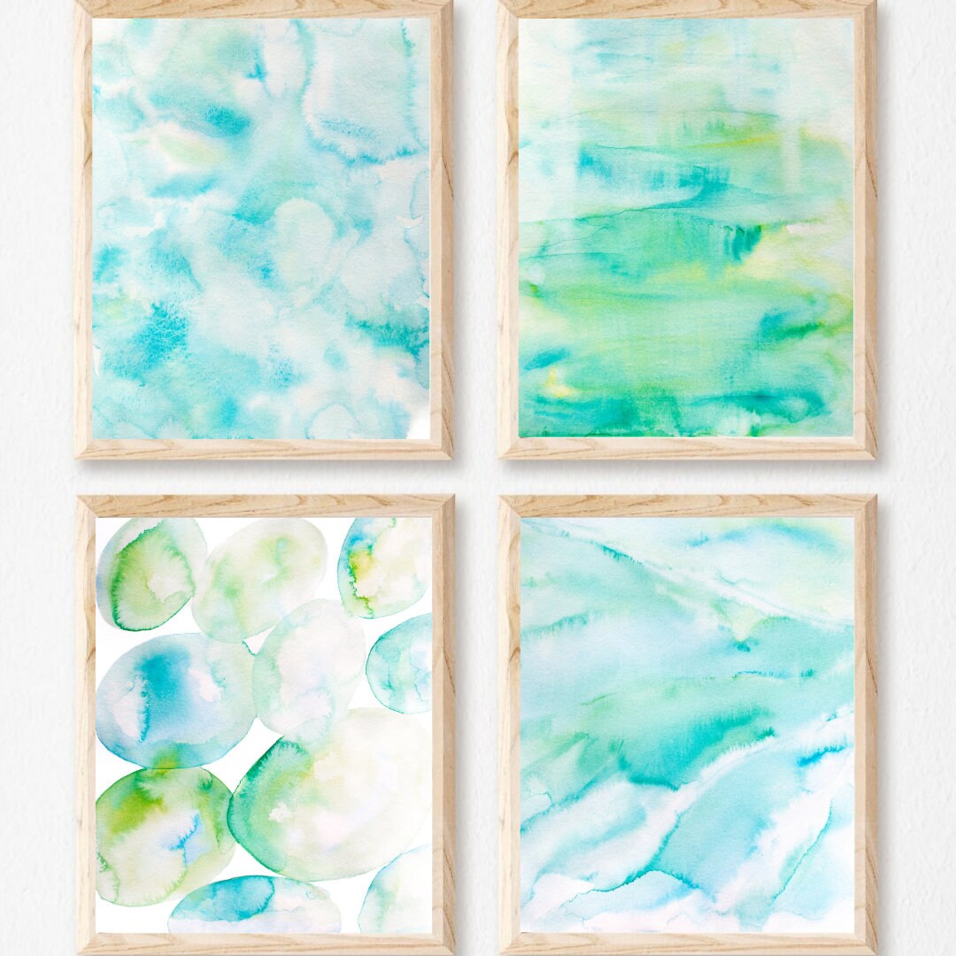 Light Teal Blue PRINTABLE DIGITAL DOWNLOAD Watercolor | Etsy