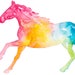 Horse Wall Art Watercolor Rainbow Colors PRINTABLE DIGITAL DOWNLOAD ...