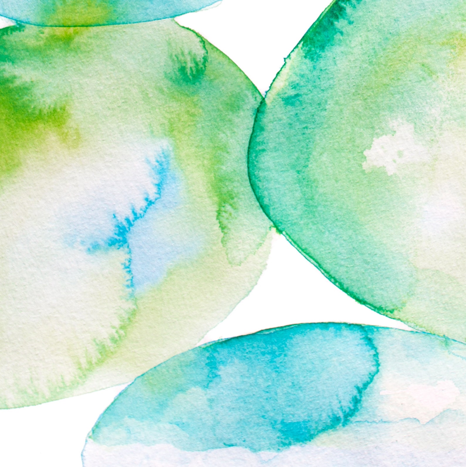 Set of Two Teal Prints PRINTABLE DIGITAL DOWNLOADS of Original Abstract ...