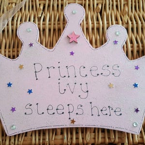 Princess Crown Door Sign Girls Personalised Door Wall Decor - Etsy UK