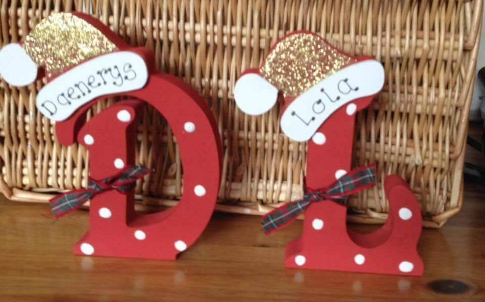 Christmas Santa Hat Initial Personalised Christmas Decor - Etsy UK