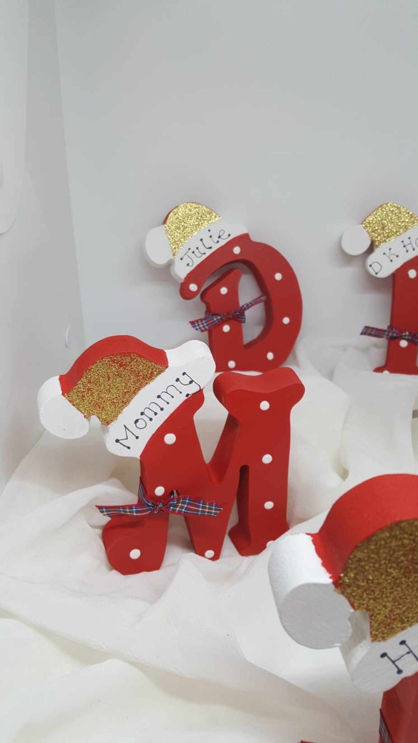 Christmas Santa Hat Initial Personalised Christmas Decor - Etsy UK