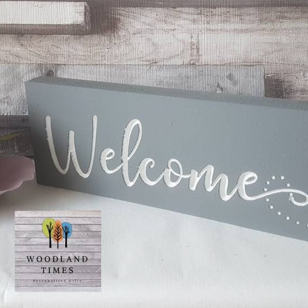 Wooden Welcome Standing Sign - Etsy