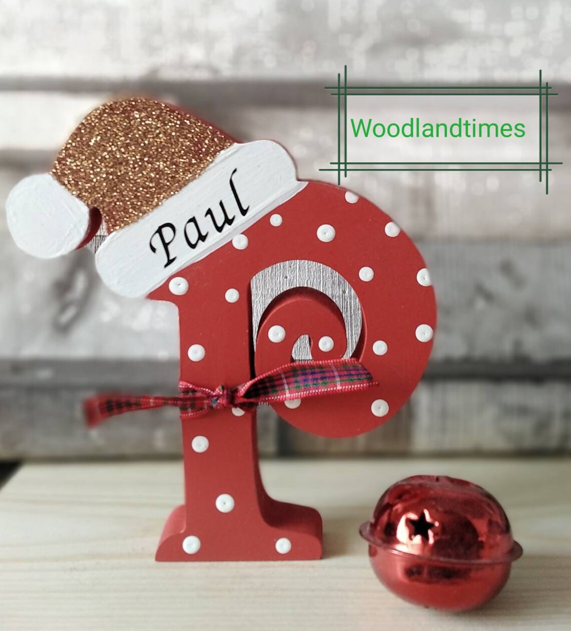 Christmas Santa Hat Initial Personalised Christmas Decor - Etsy UK