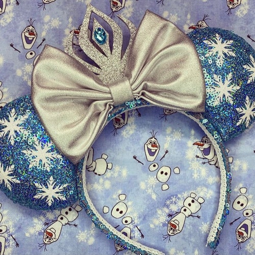 Elsa Inspired Frozen Minnie Mouse Ears Headband / Frozen Ears - Etsy