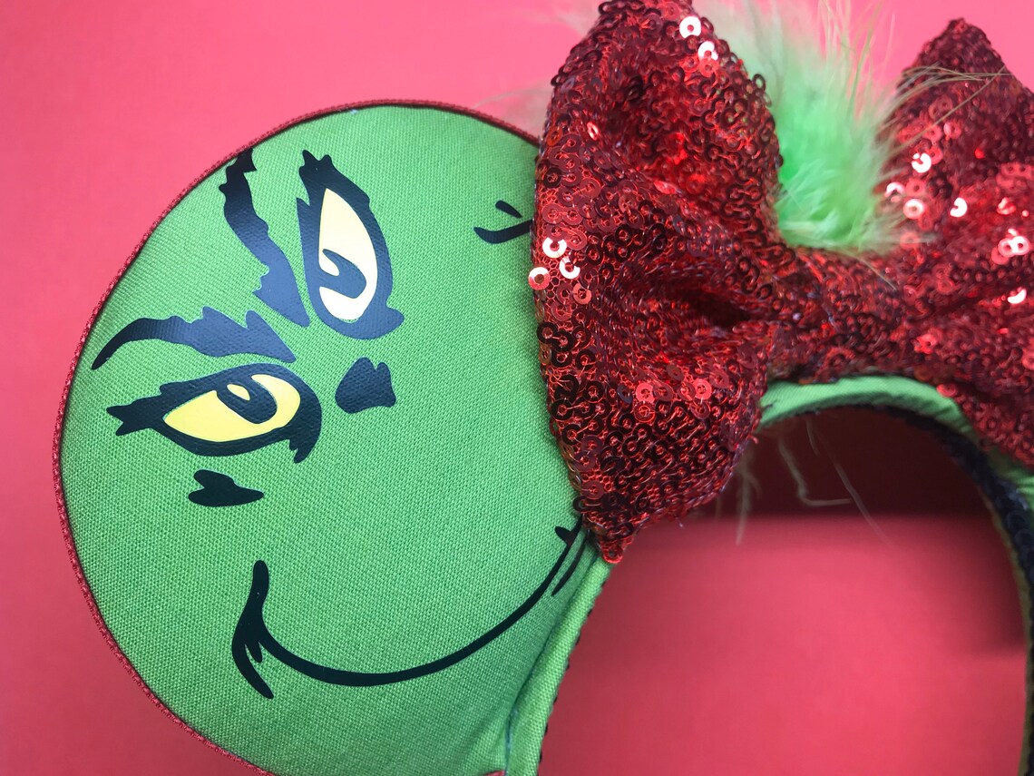 The Grinch Mickey Ears - Etsy