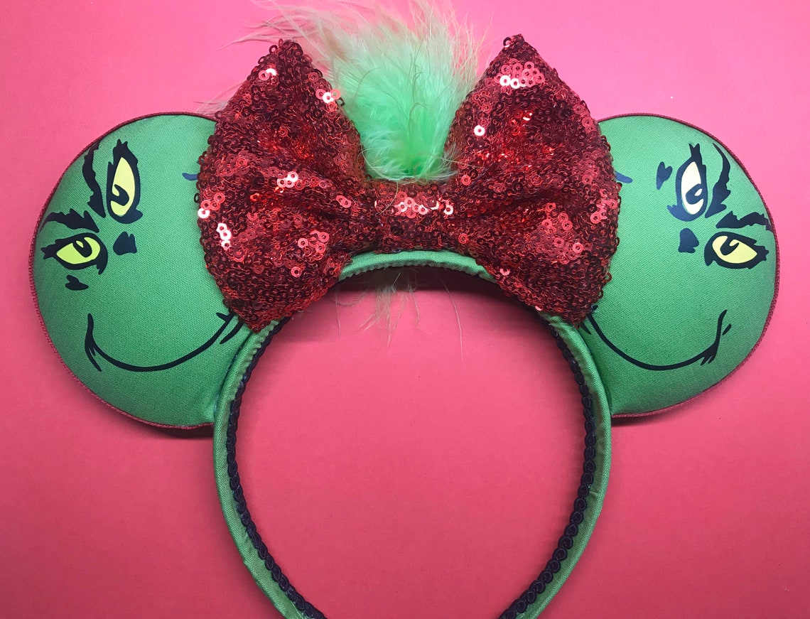 The Grinch Mickey Ears - Etsy