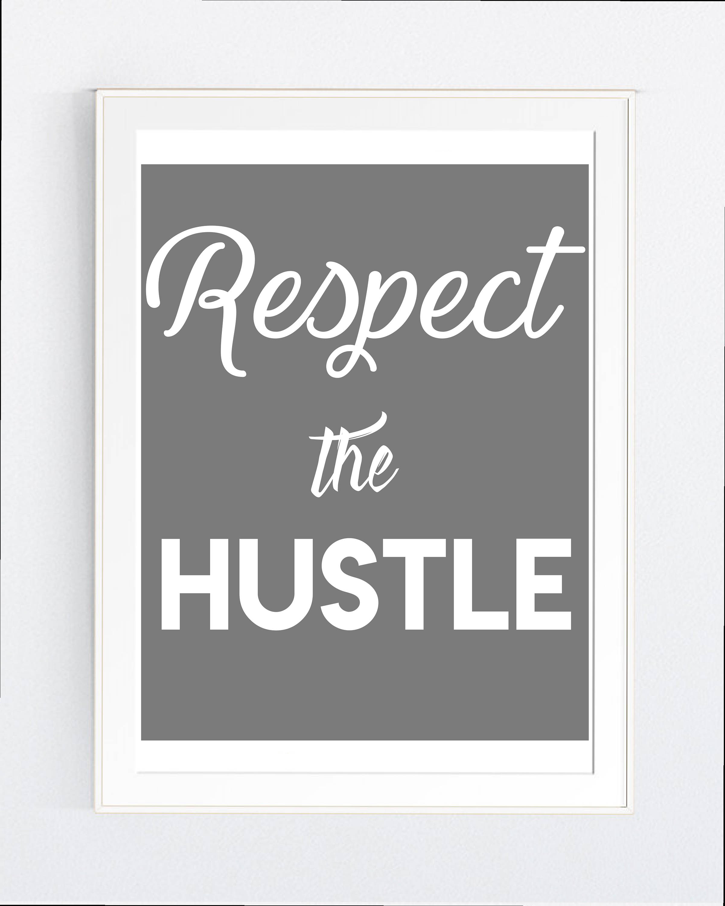 Wall Art Print, "respect the Hustle", Motivational, Printable, Gift ...