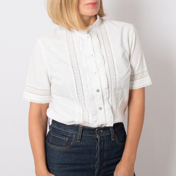 White Traditional German Blouse - Etsy