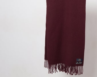 Burgundy Wool Scarf | Etsy