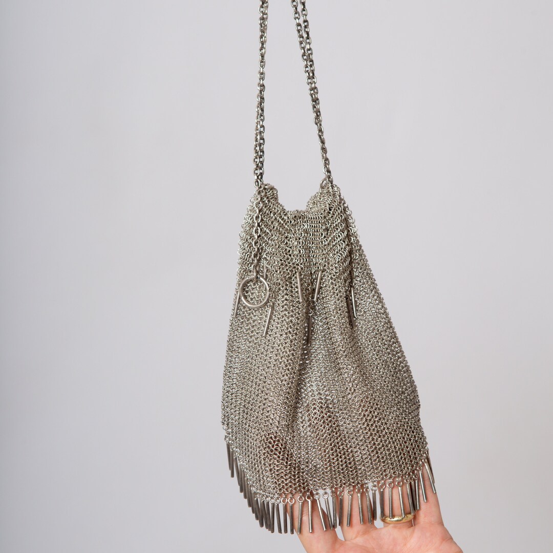 Antique Metal Mesh Flapper Purse With Chain - Etsy