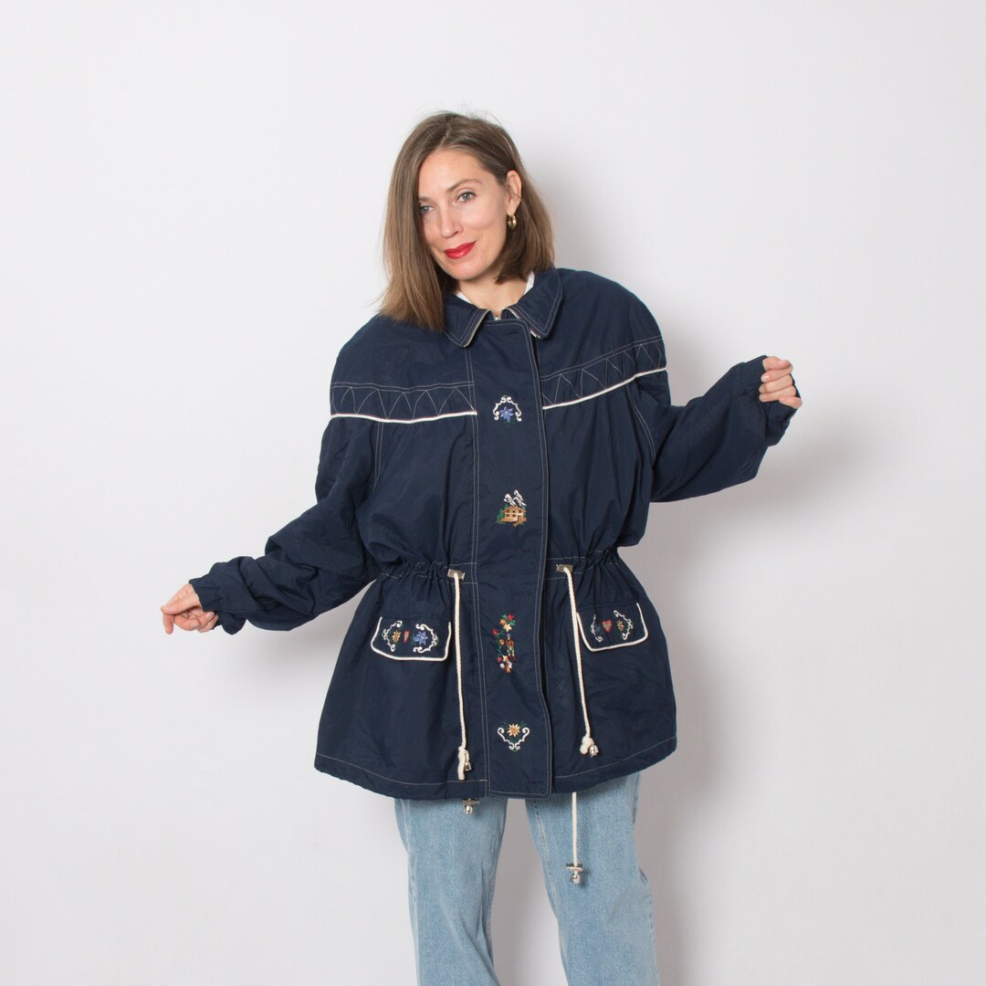 Bavaria 90s Parka Slouchy Oversized Parka Traditional Embroidered ...
