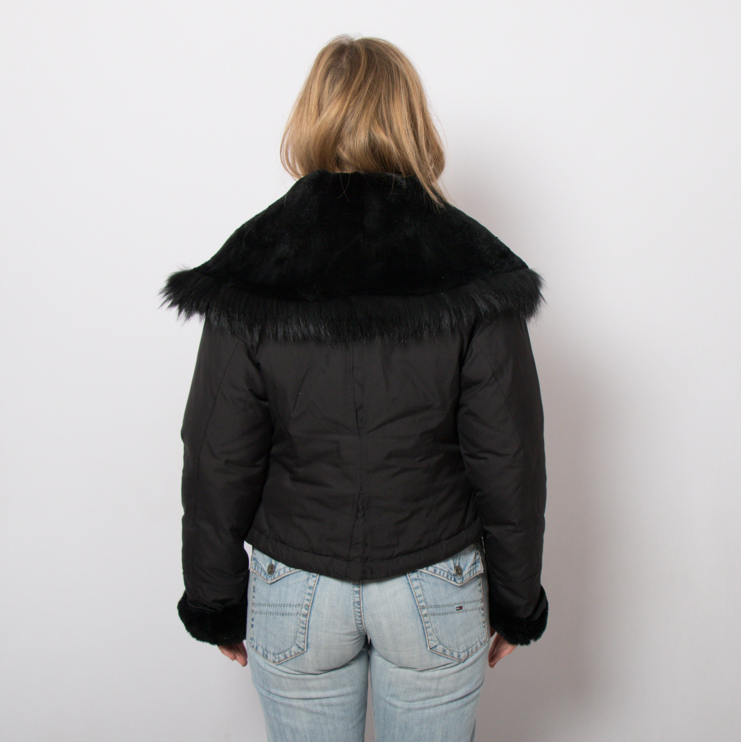 SPORTMAX Code Rabbit Fur Trim Down Jacket Double Breasted SPORTMAX Code Rabbit Fur Trim Down Jacket Double Breasted